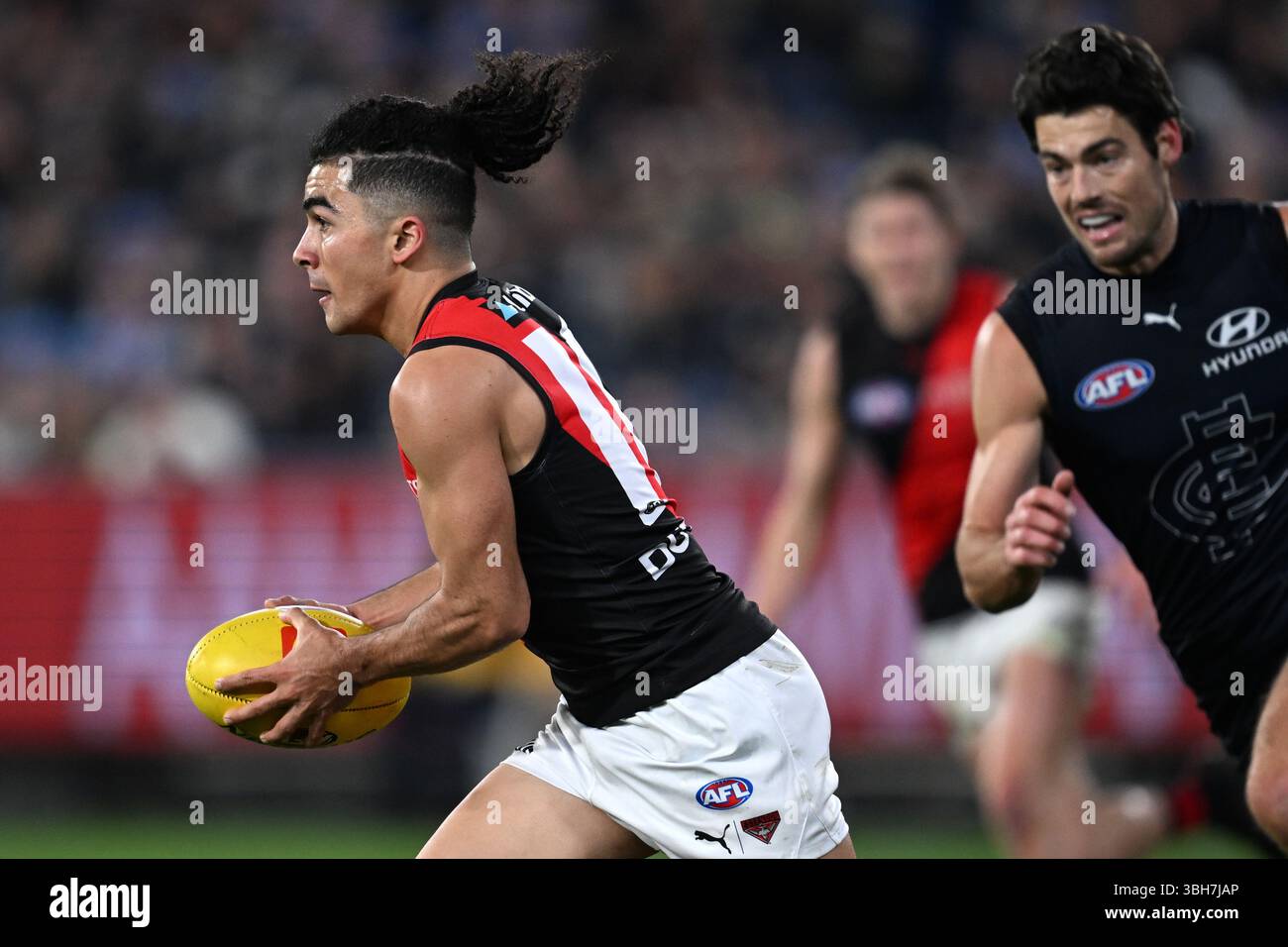 Melbourne, Australia. 08th June, 2025. Isaac Kako of the Bombers during ...