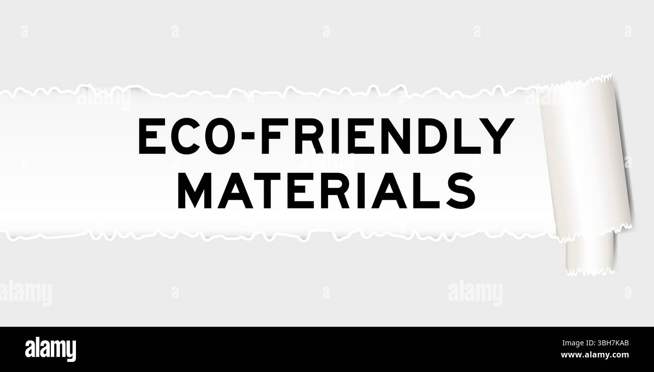 Ripped gray paper background that have word eco friendly materials under torn part Stock Vector ...