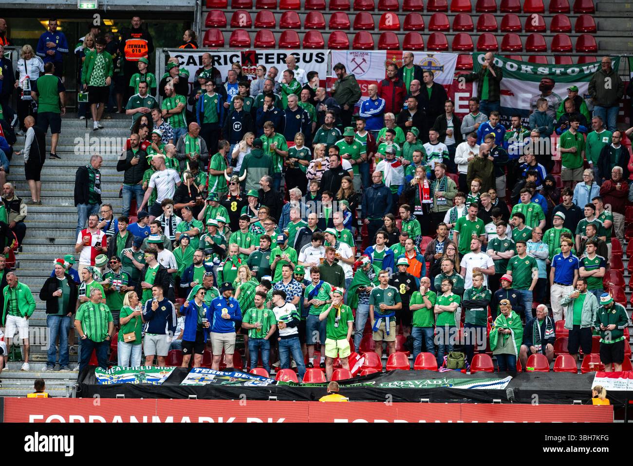 Copenhagen, Denmark. 07th June, 2025. Football fans of Northern Ireland ...