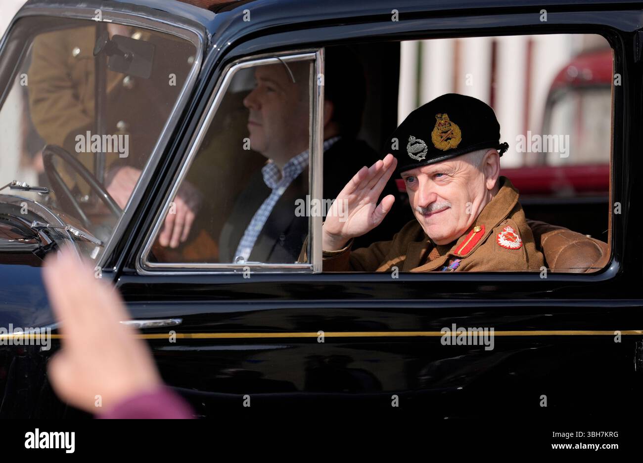 A living history enthusiast portraying General Bernard Montgomery ...