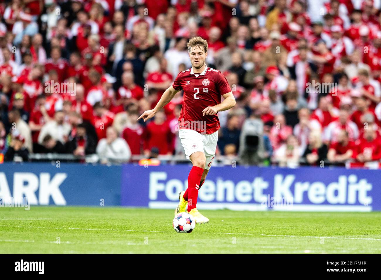 Copenhagen, Denmark. 07th June, 2025. Joachim Andersen (2) of Denmark ...