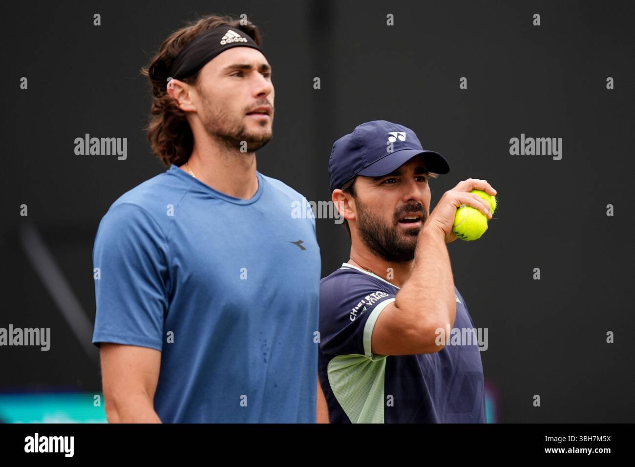 Diego Hidalgo and Patrik Trhac speak to each other during the Mens ...