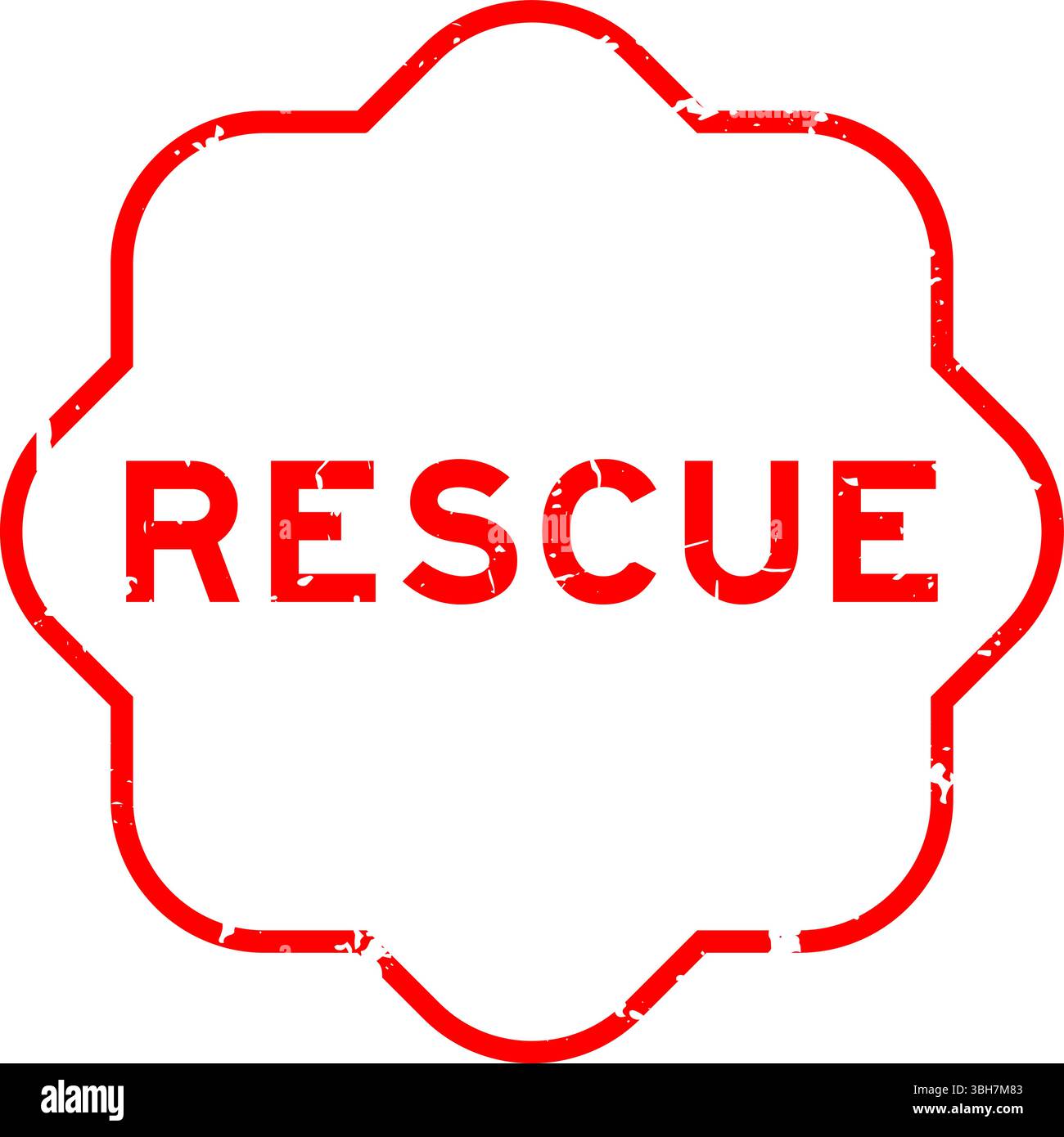 Grunge red rescue word square rubber seal stamp on white background ...