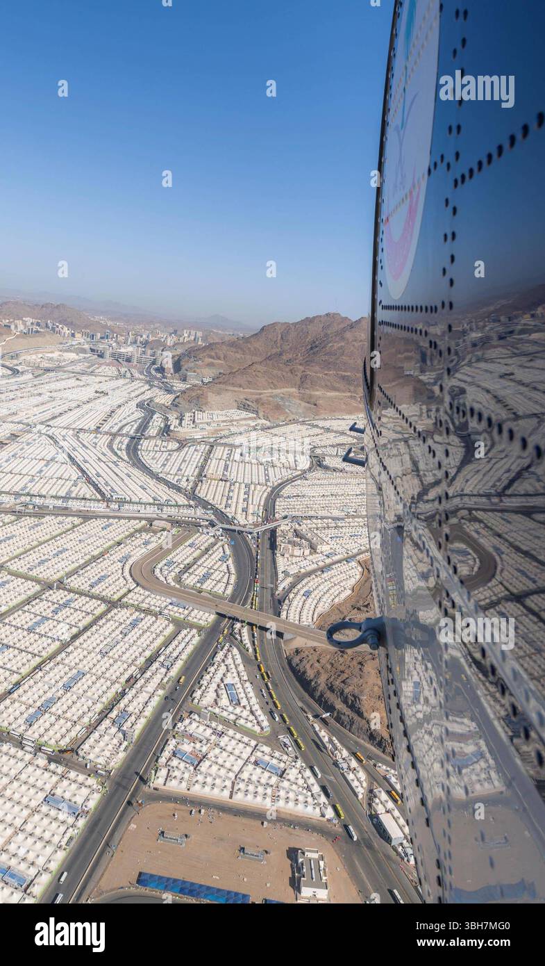 General view of Mina, where Muslims gather during the hajj pilgrimage ...