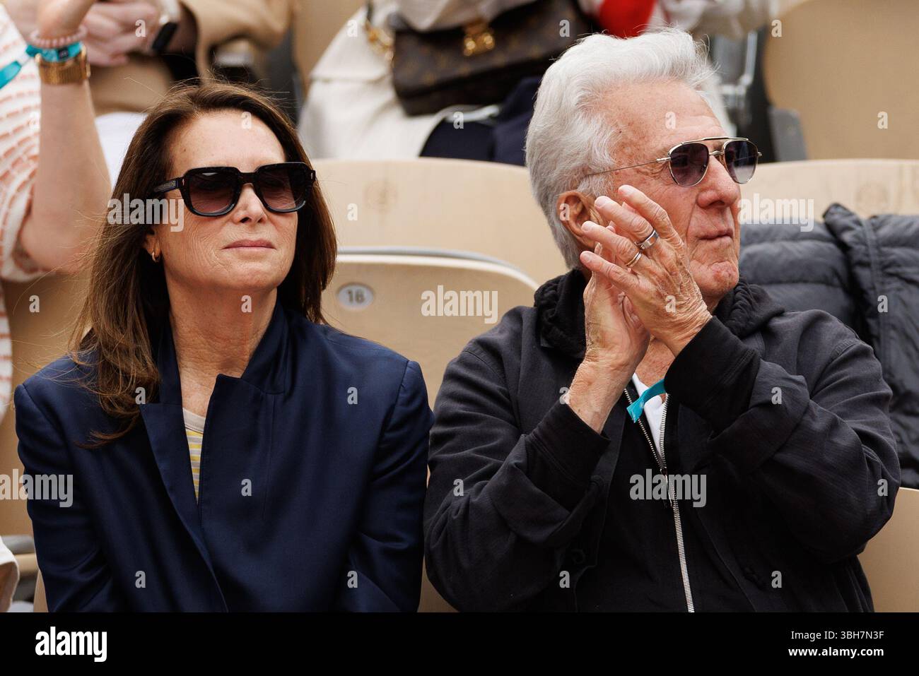 Dustin Hoffman and his wife Lisa Hoffman during the Roland-Garros 2025 ...