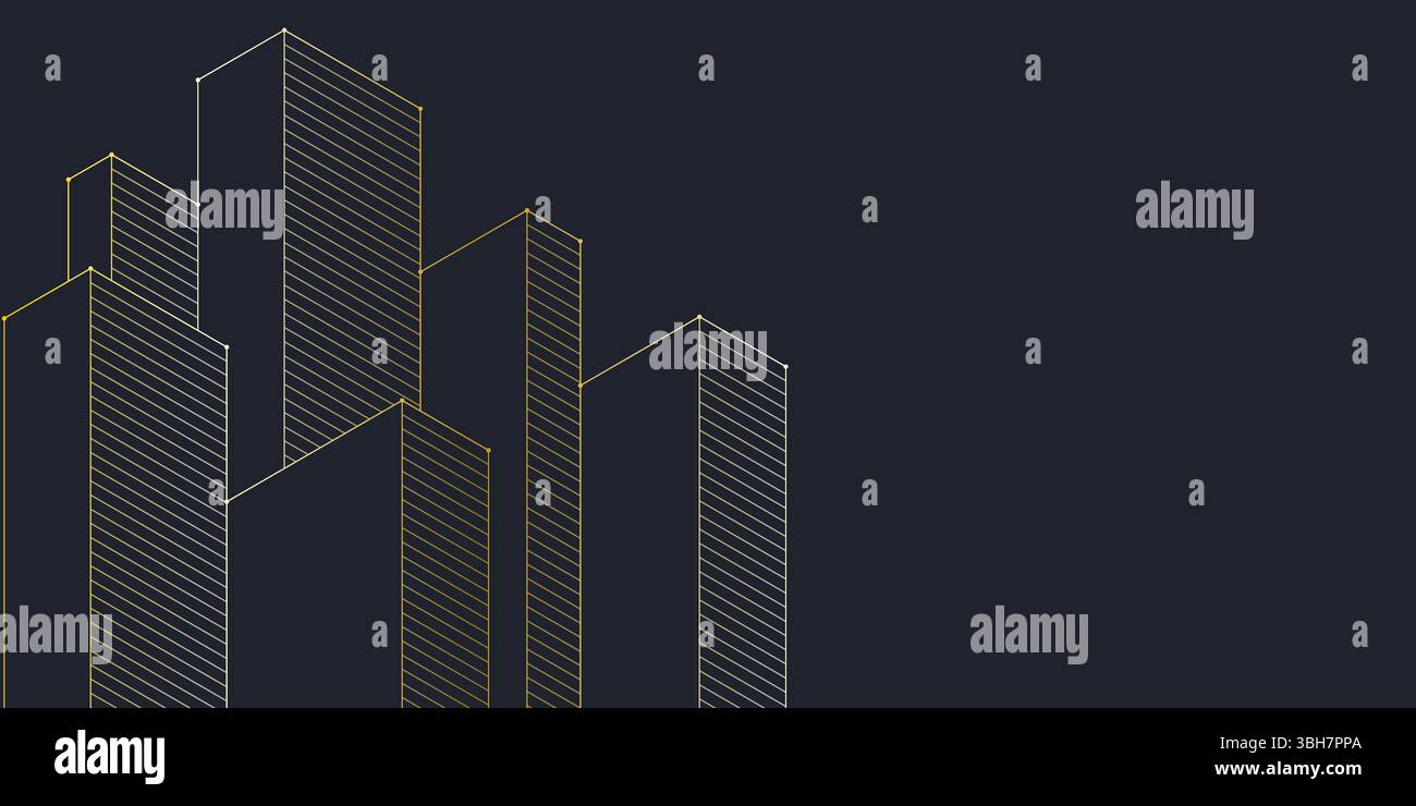 Architectural drawing with building construction. Vector illustration ...
