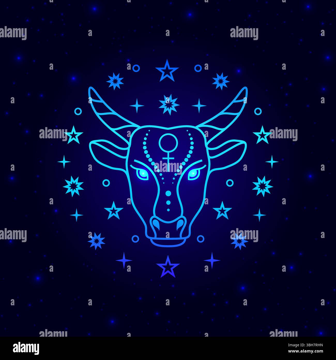 Blue Taurus zodiac sign Stock Vector Image & Art - Alamy