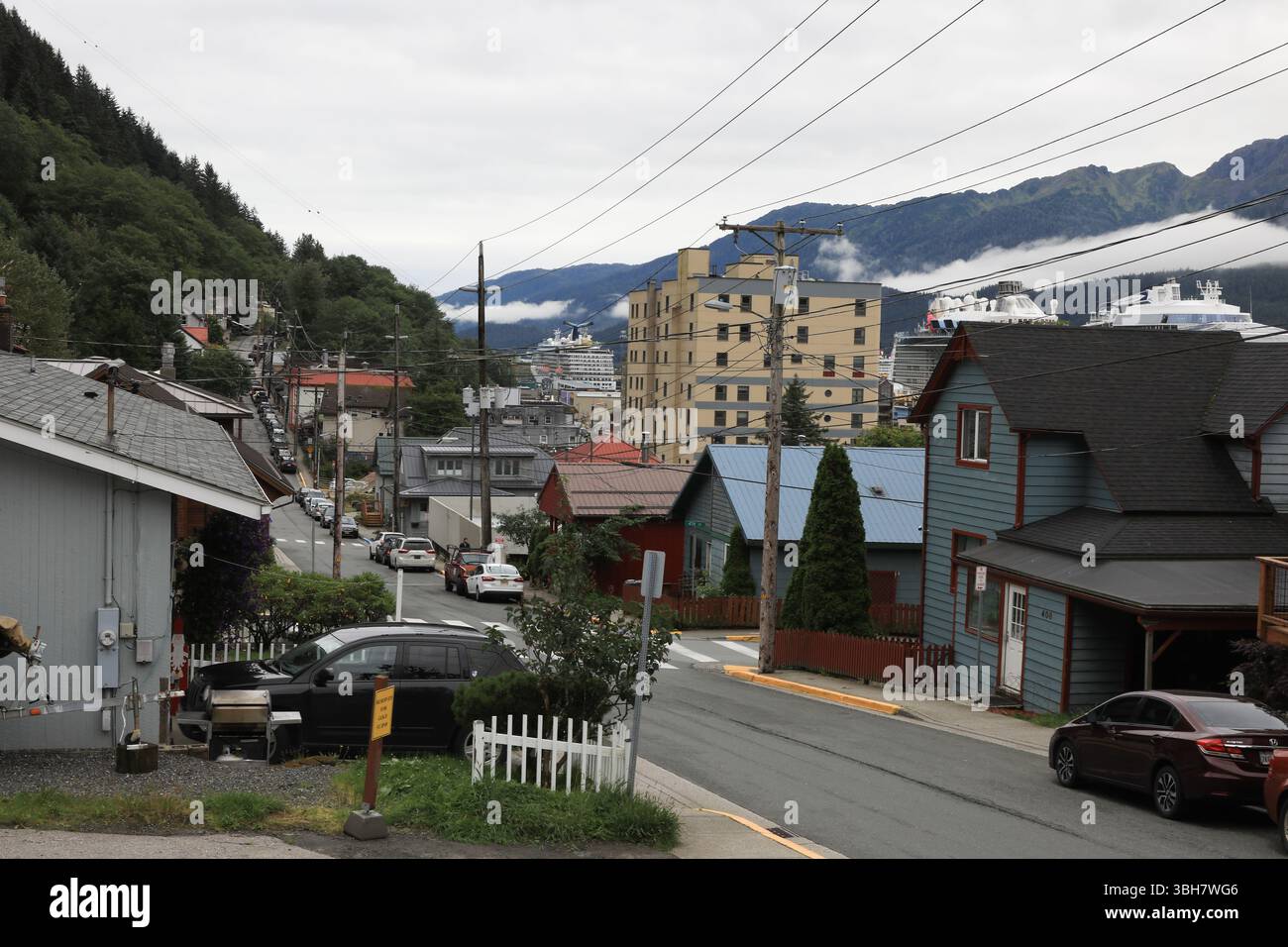 Front Street in downtown Juneau, the capital city of Alaska, USA Stock ...
