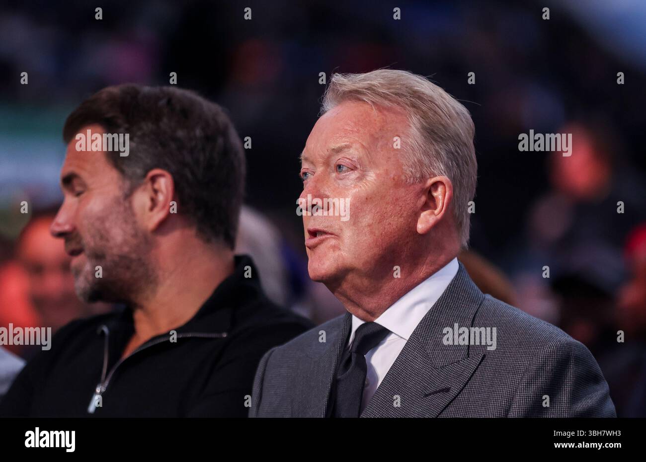 Boxing promoter Frank Warren watching the boxing at Portman Road ...