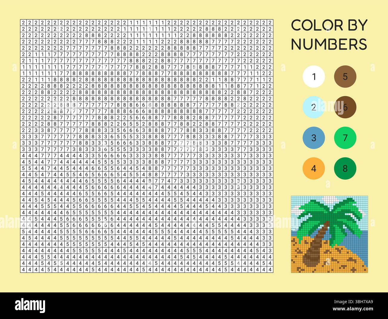 Number coloring hi-res stock photography and images - Alamy
