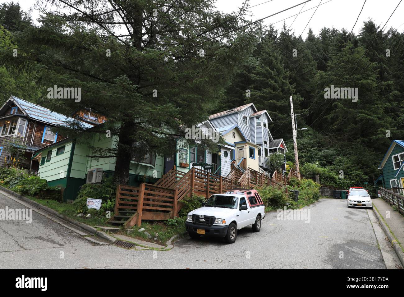 Front Street in downtown Juneau, the capital city of Alaska, USA Stock ...