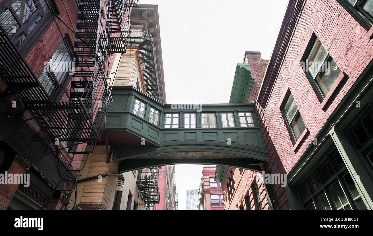 NEW YORK, NY, USA- JUNE 5. 2025: The Staple Street Sky bridge located ...