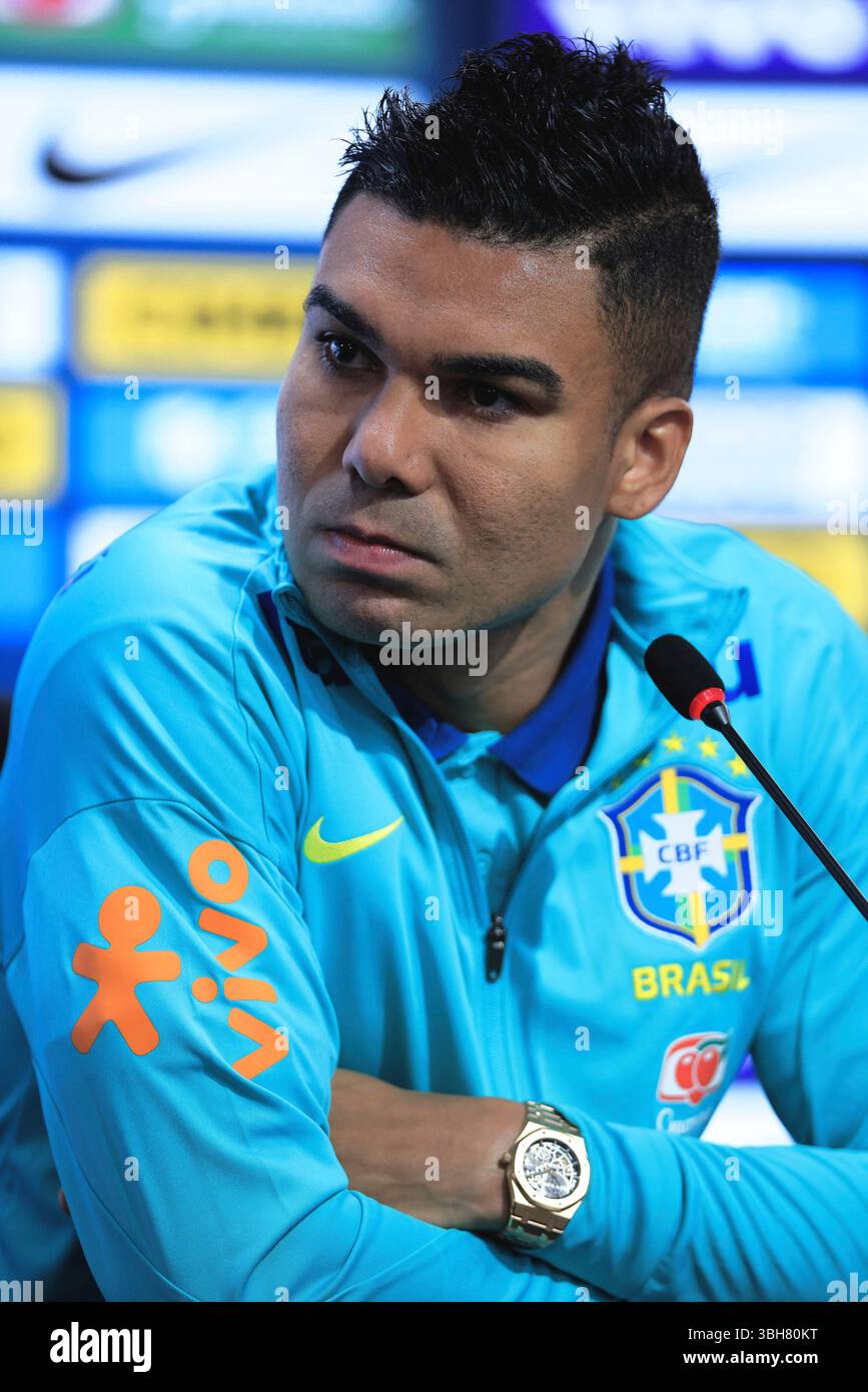 SP - SAO PAULO - 06/08/2025 - BRAZIL, PRESS CONFERENCE - Casemiro ...