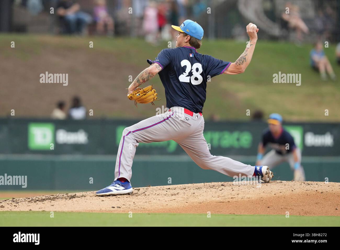 Starting pitcher Aaron Combs (28) of the Jersey Shore BlueClaws ...