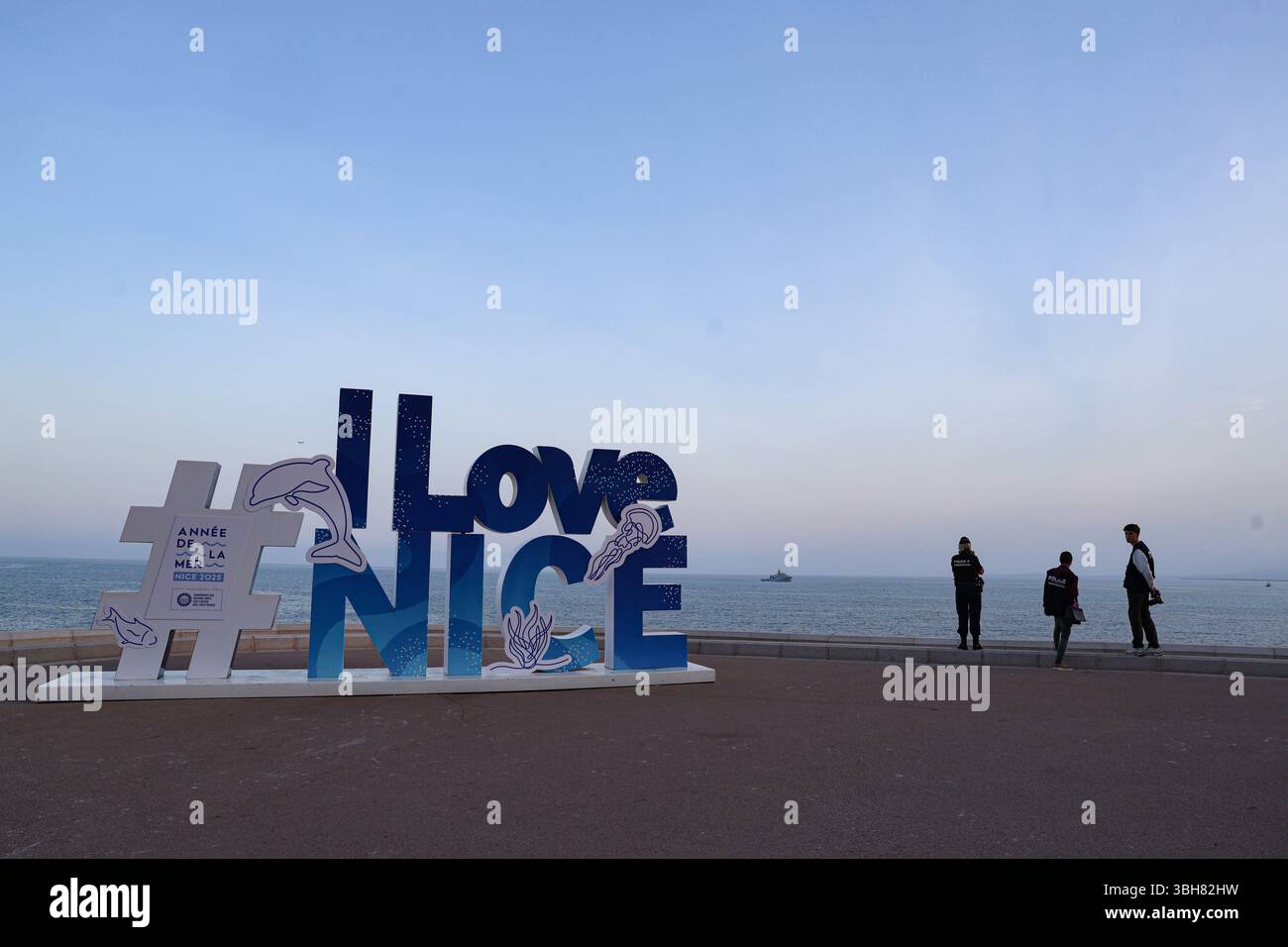 Nice, France, France. 6th June, 2025. A "#ILoveNice"" sign promoting ...
