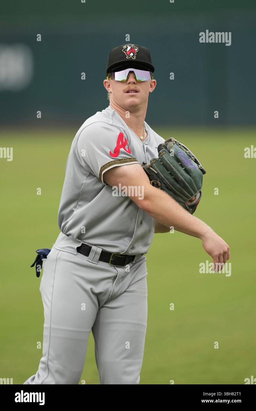 Jace Grady (4) of the Rome Emperors warms up before a South Atlantic ...