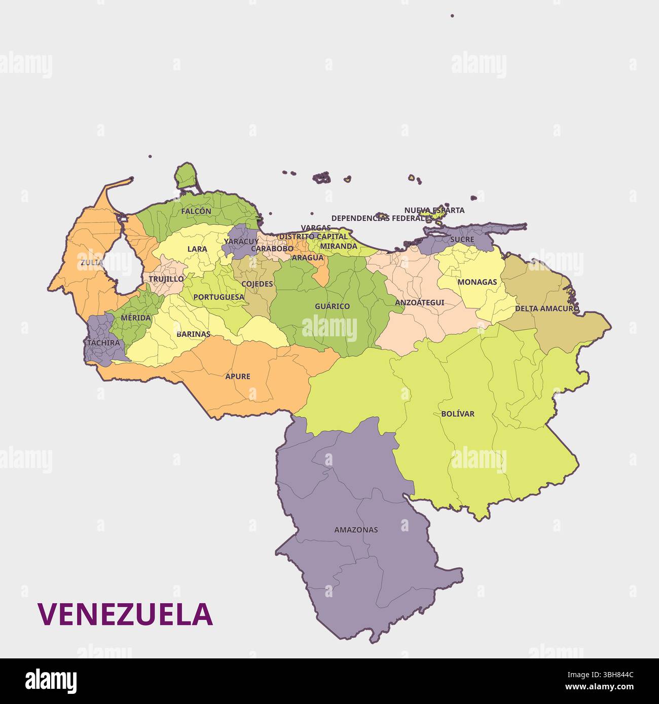 Venezuela border Stock Vector Images - Alamy