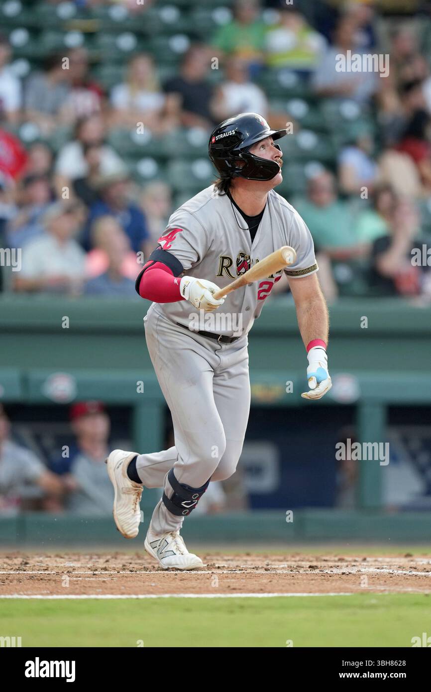 Bryson Horne (27) of the Rome Emperors at bat in a South Atlantic ...