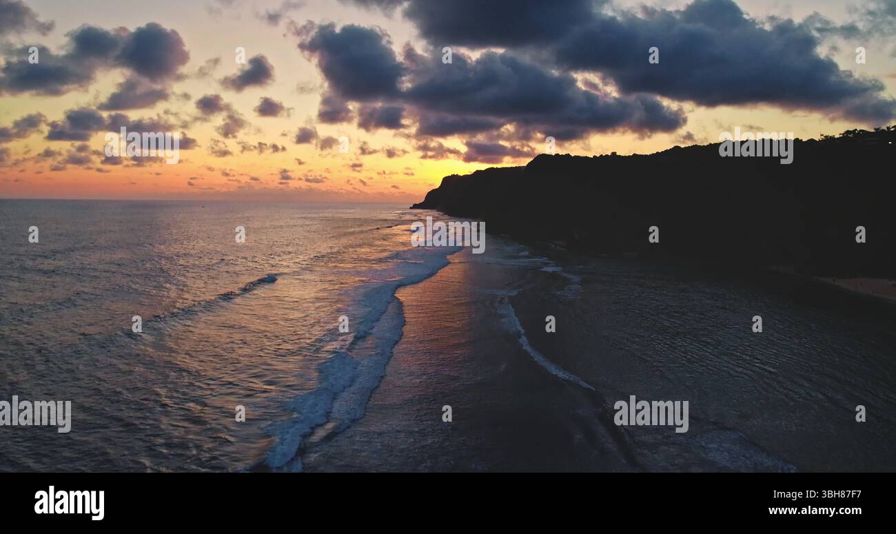 Drone footage capturing serene sunset hi-res stock photography and ...