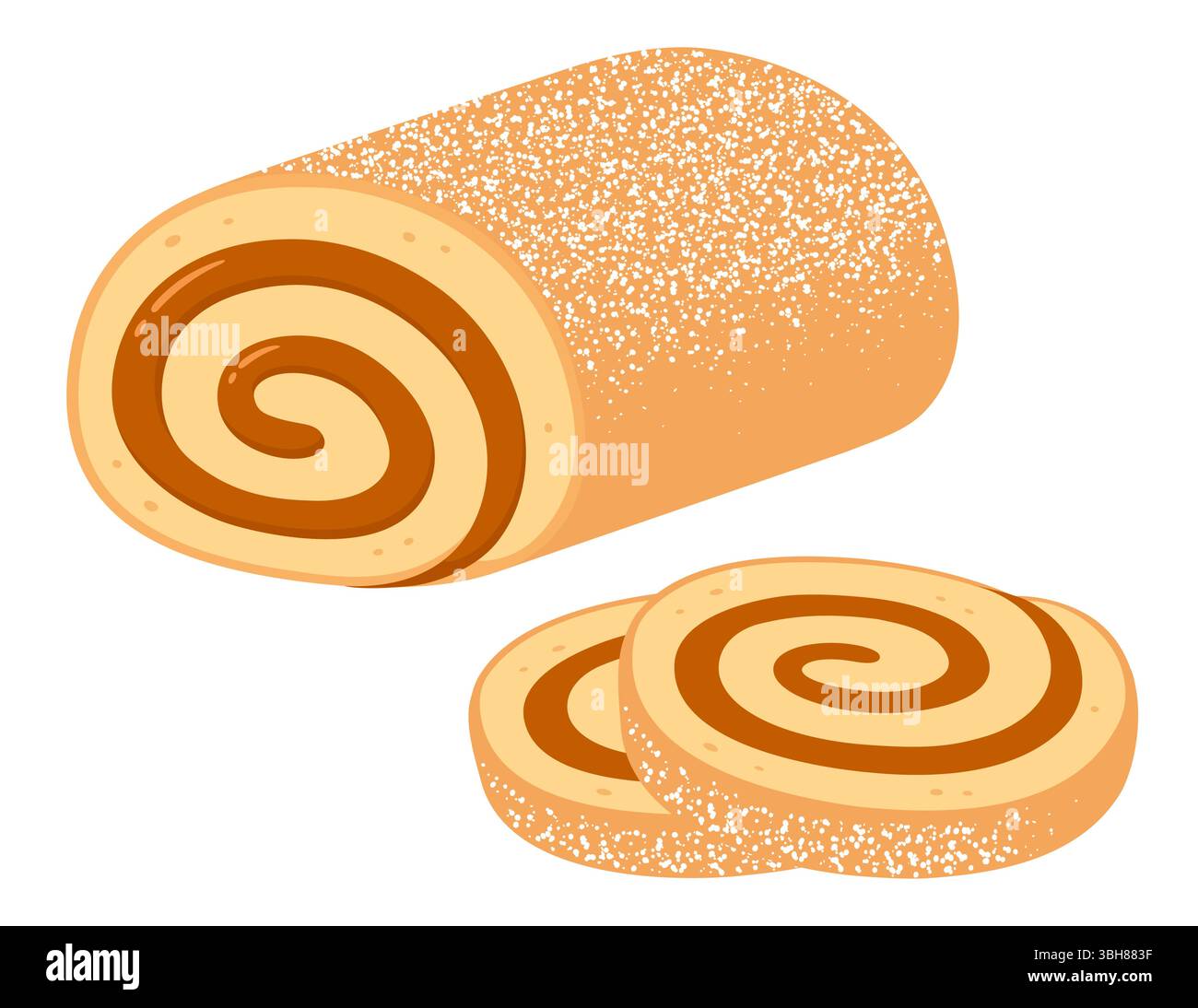 Brazo de reina or brazo gitano, traditional sweet pastry. Swiss roll ...