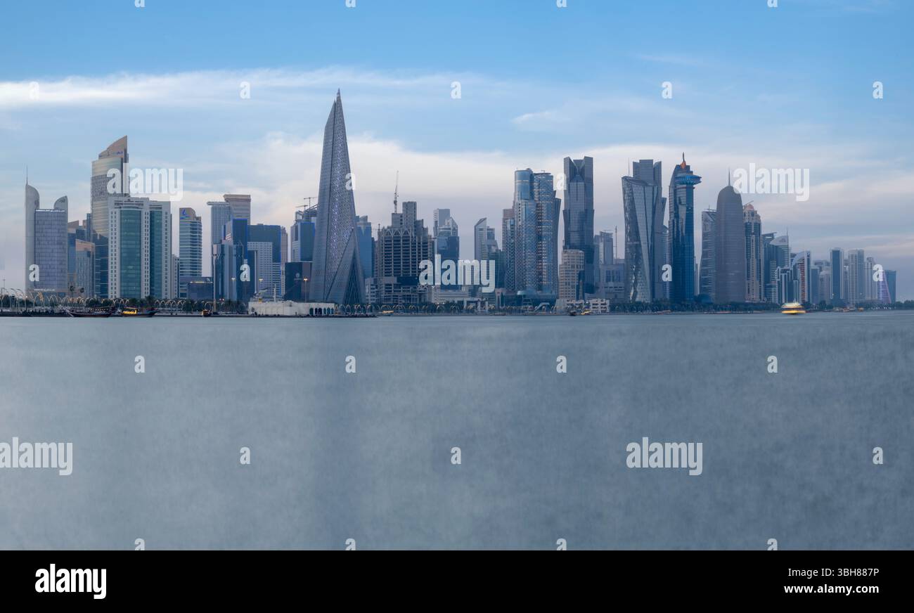 Doha, Qatar - June 07, 2025: Beautiful Doha Skyline view from Corniche ...