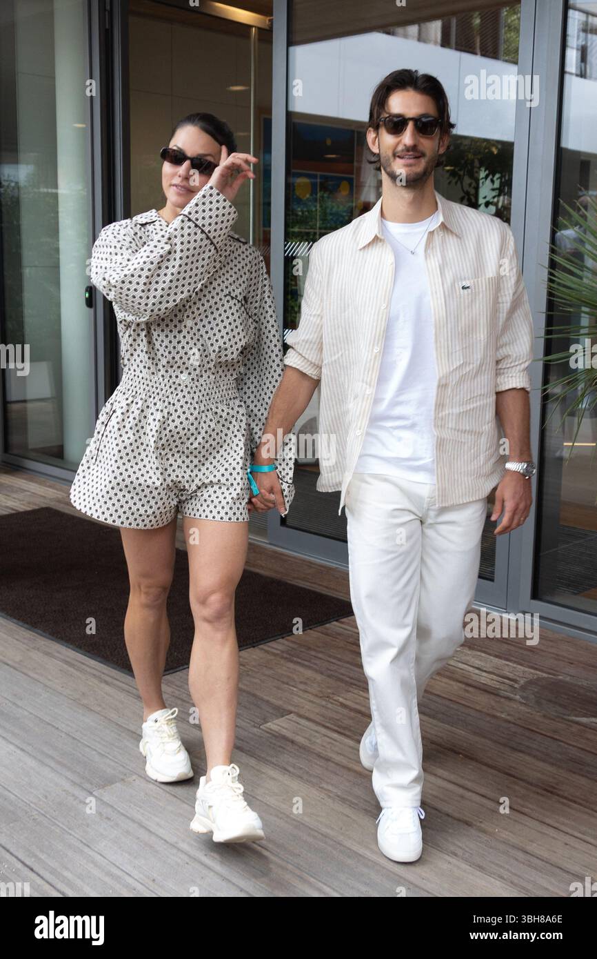 Pierre Niney, Natasha Andrews at Village for Men's Final during the ...