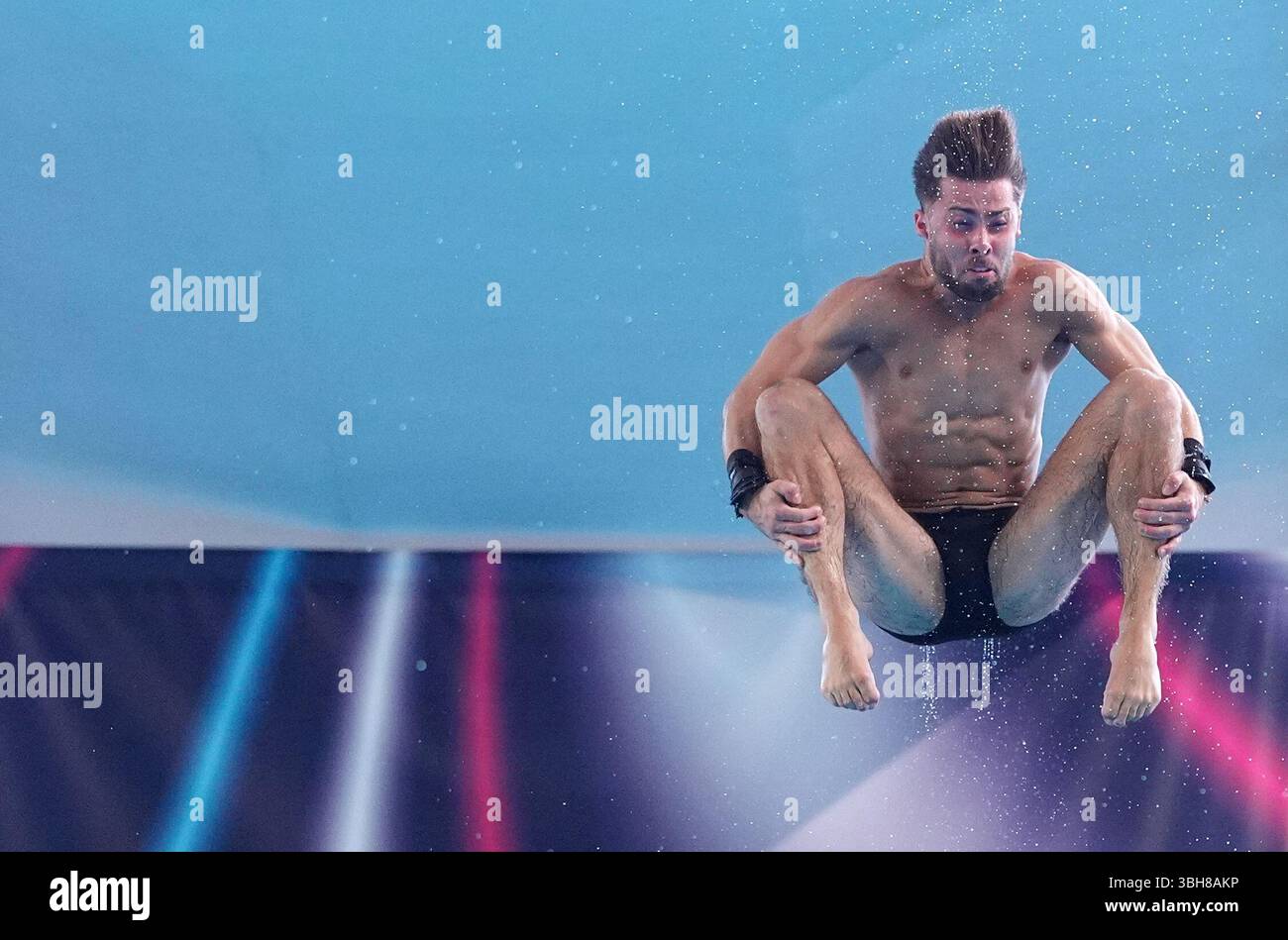 Euan McCabe of Plymouth Diving, on his way to winning in the Men's ...