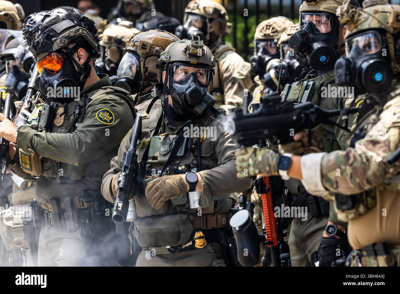 June 7, 2025, Paramount, California, USA: U.S. Border Patrol police ...