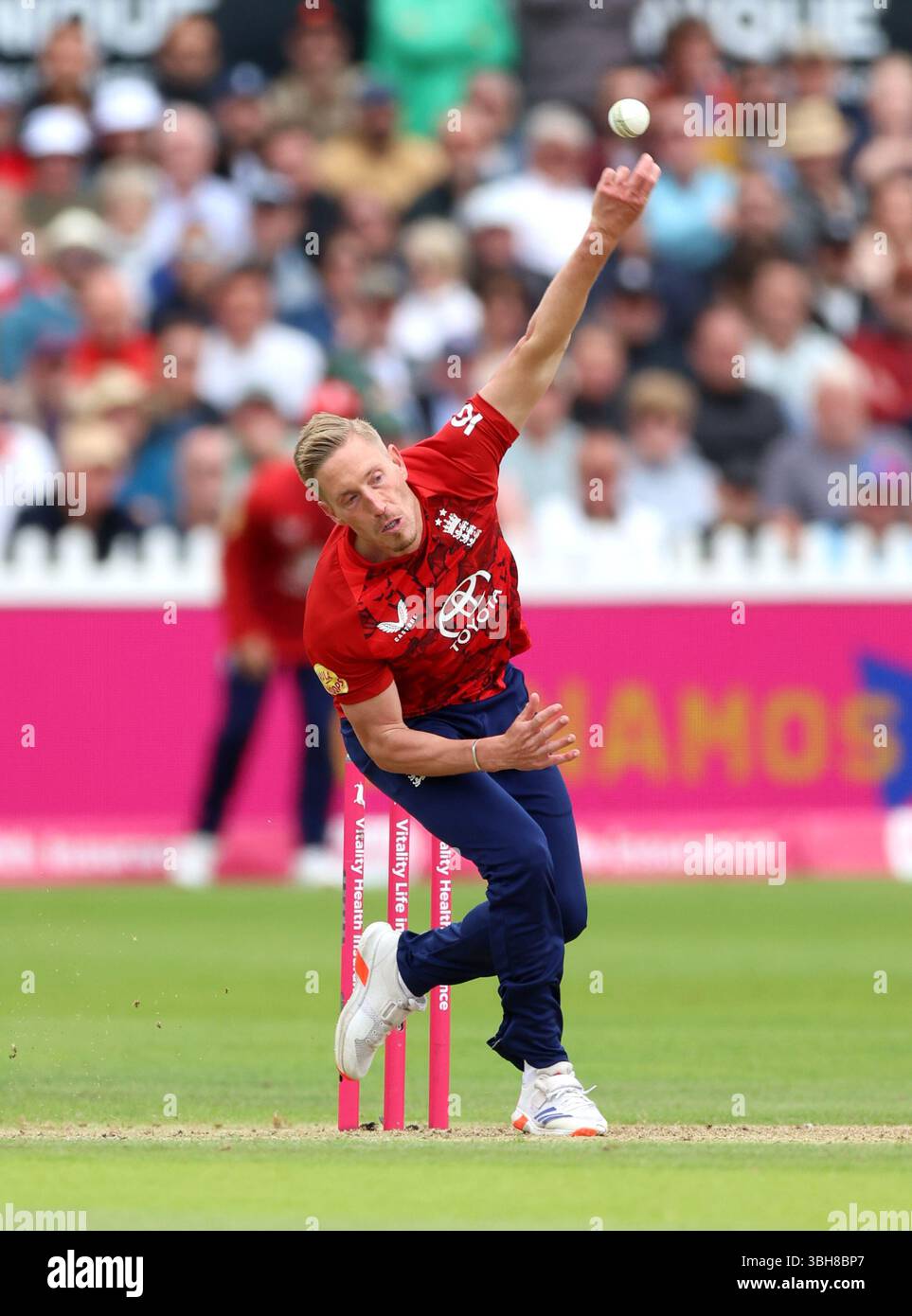 England's Luke Wood during the second Men's International Twenty20 ...