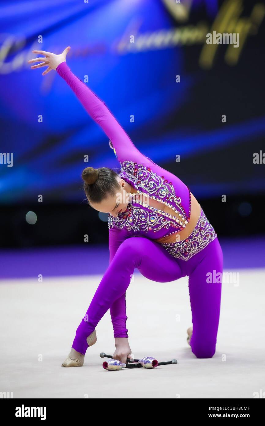 Polina Karika (Ukraine) at apparatus finals; 41st European Rhythmic ...
