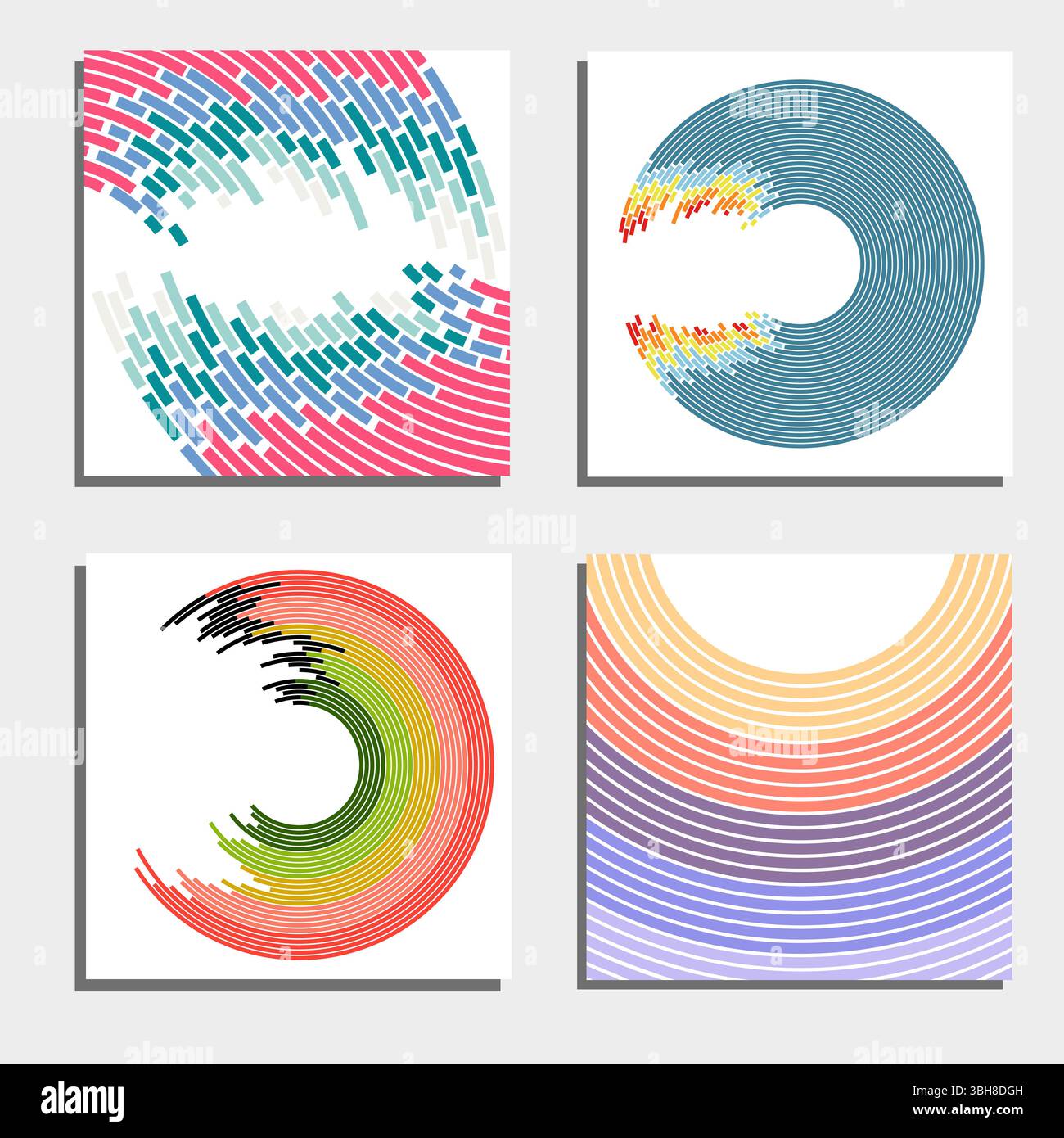 Set of four beautiful abstract backgrounds. Abstract flash light ...