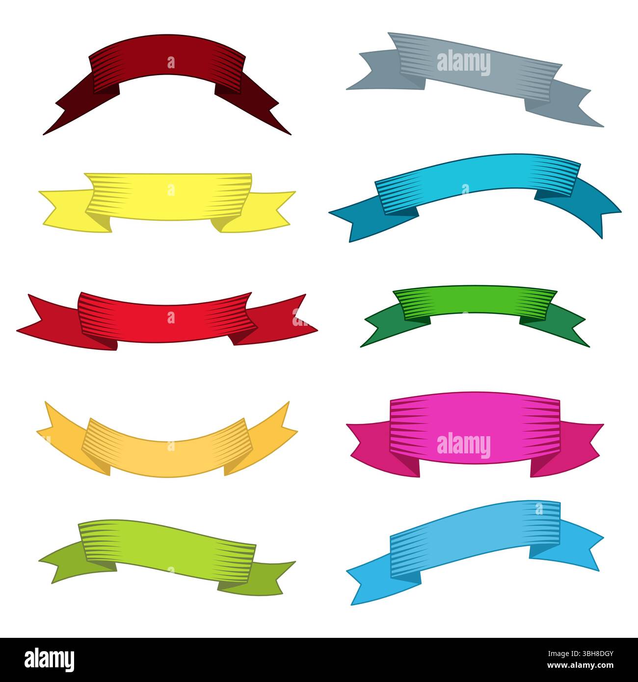 Set colorful ribbons on Cut Out Stock Images & Pictures - Alamy
