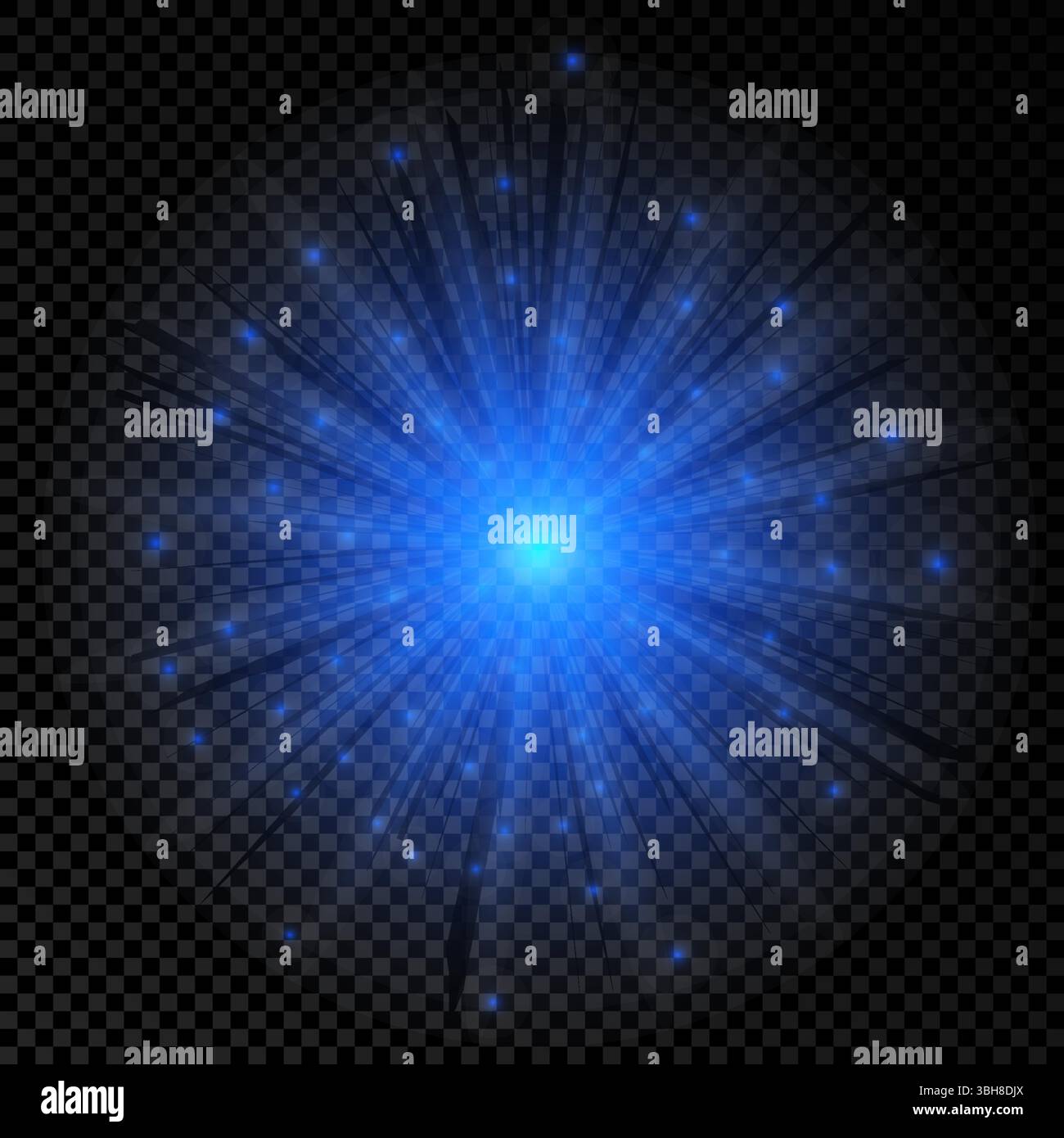 Light effect of lens flares. Blue glowing lights starburst effects with ...