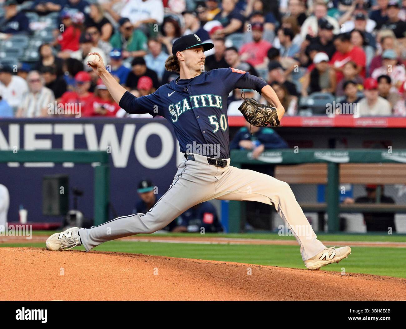 ANAHEIM, CA - JUNE 06: Seattle Mariners pitcher Bryce Miller (50 ...