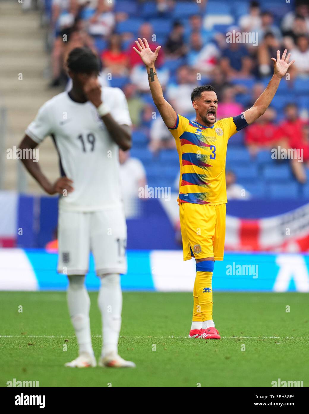 Barcelona, Spain. 08th June, 2025. Marc Vales of Andorra reacts during ...