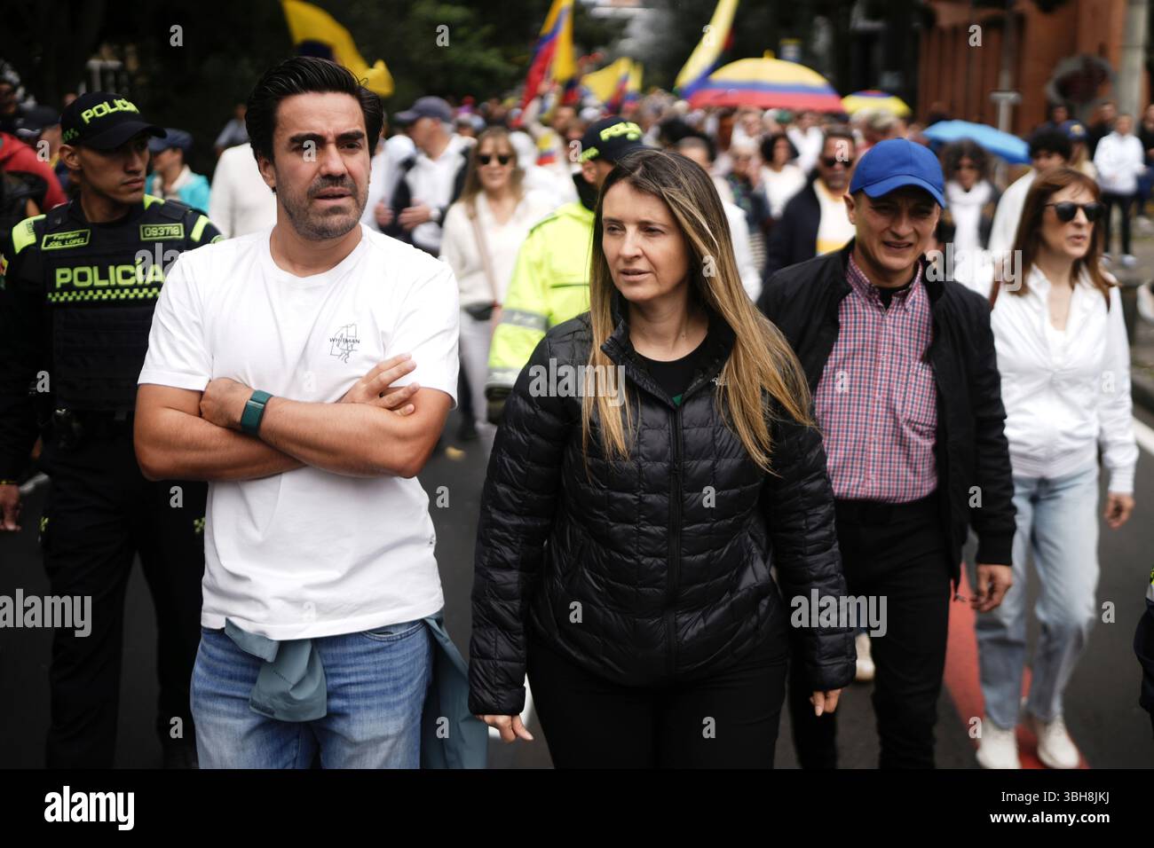Colombian Senator Paloma Valencia marches to the clinic where Senator ...