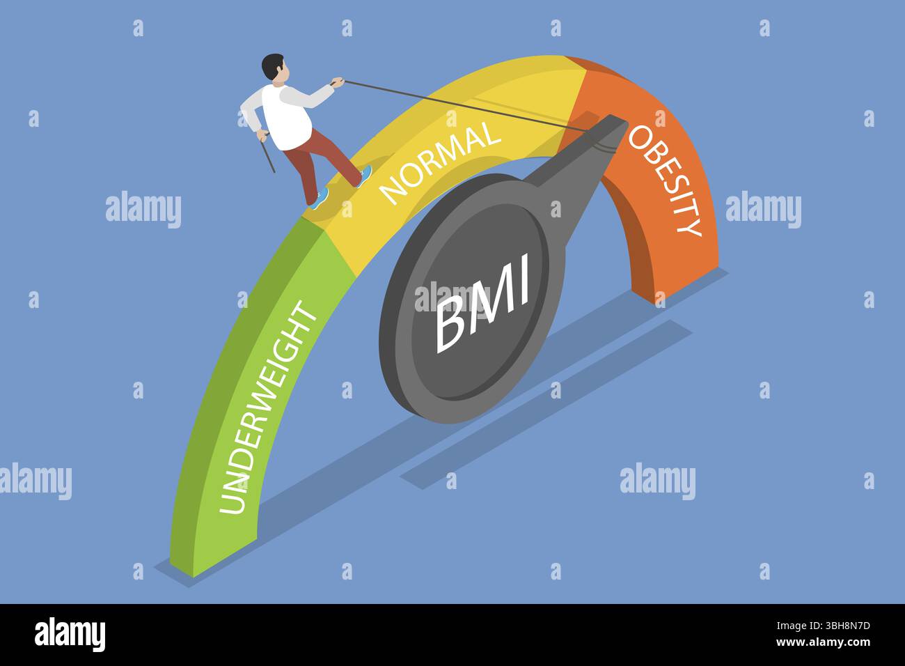 3D Isometric Flat Illustration of Body Mass Index Calculator ...