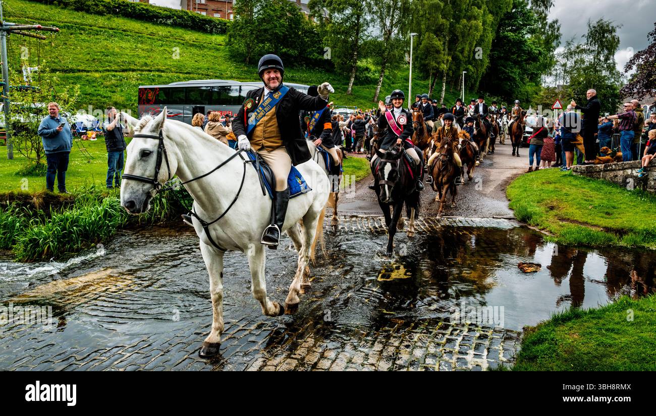 Biggar Gala Week Ride out in Biggar, South Lanarkshire, Scotland Stock ...