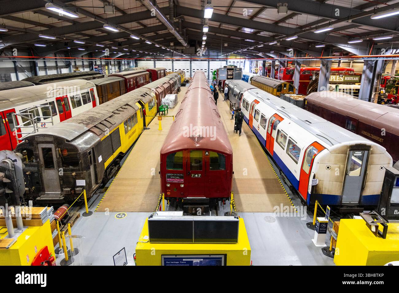 Historic London Transport train carriages at the London Transport ...