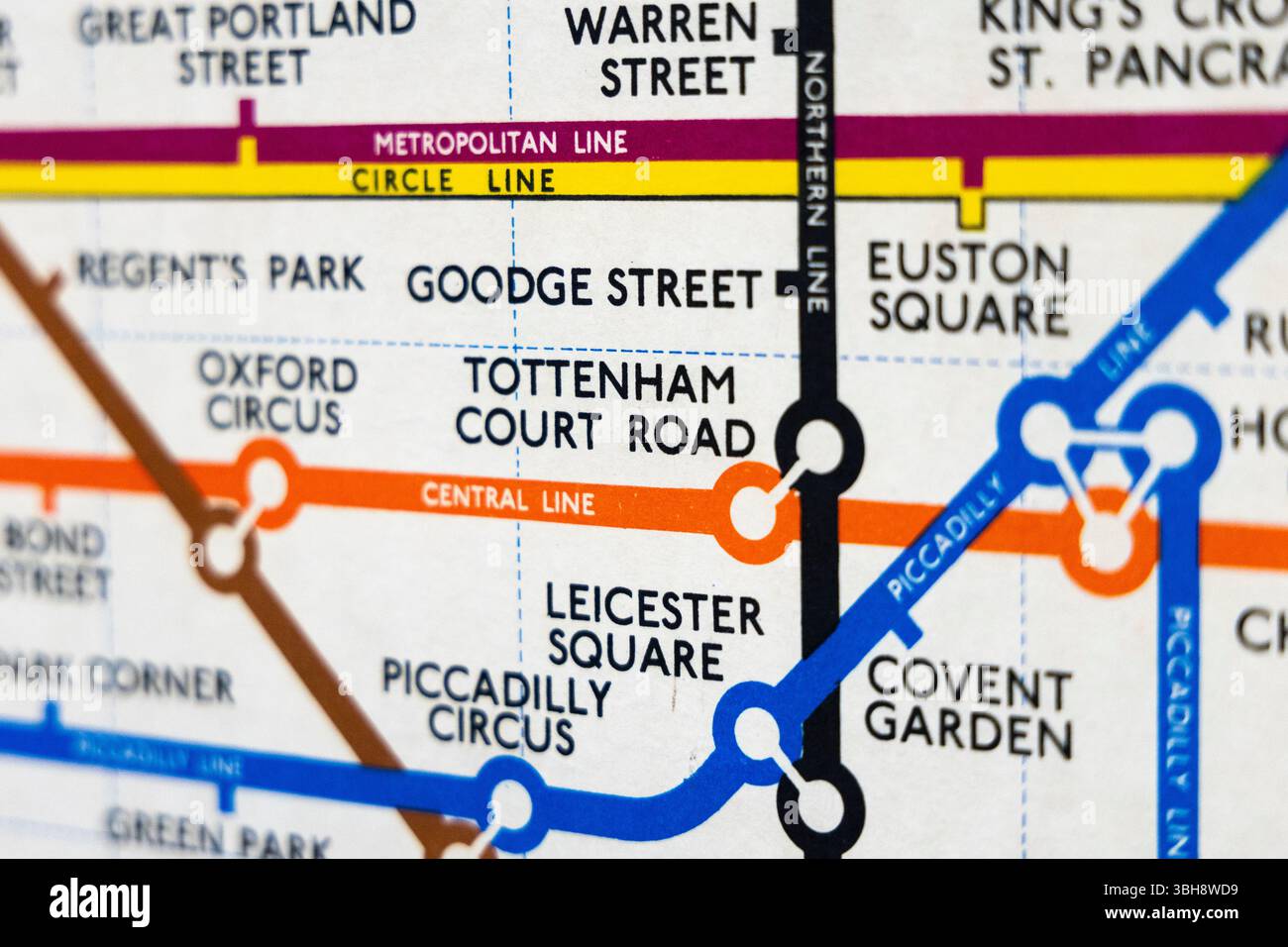 Close-up of London Transport Railways map by Henry Beck 1957, London ...