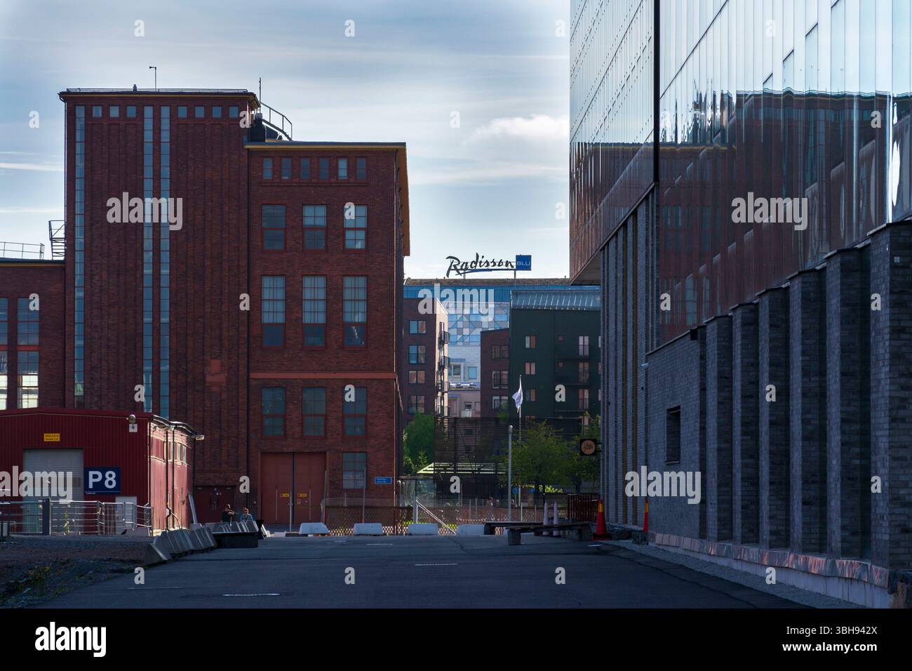 Radisson Blu hotels and resorts logo on building in former Lindholmen ...