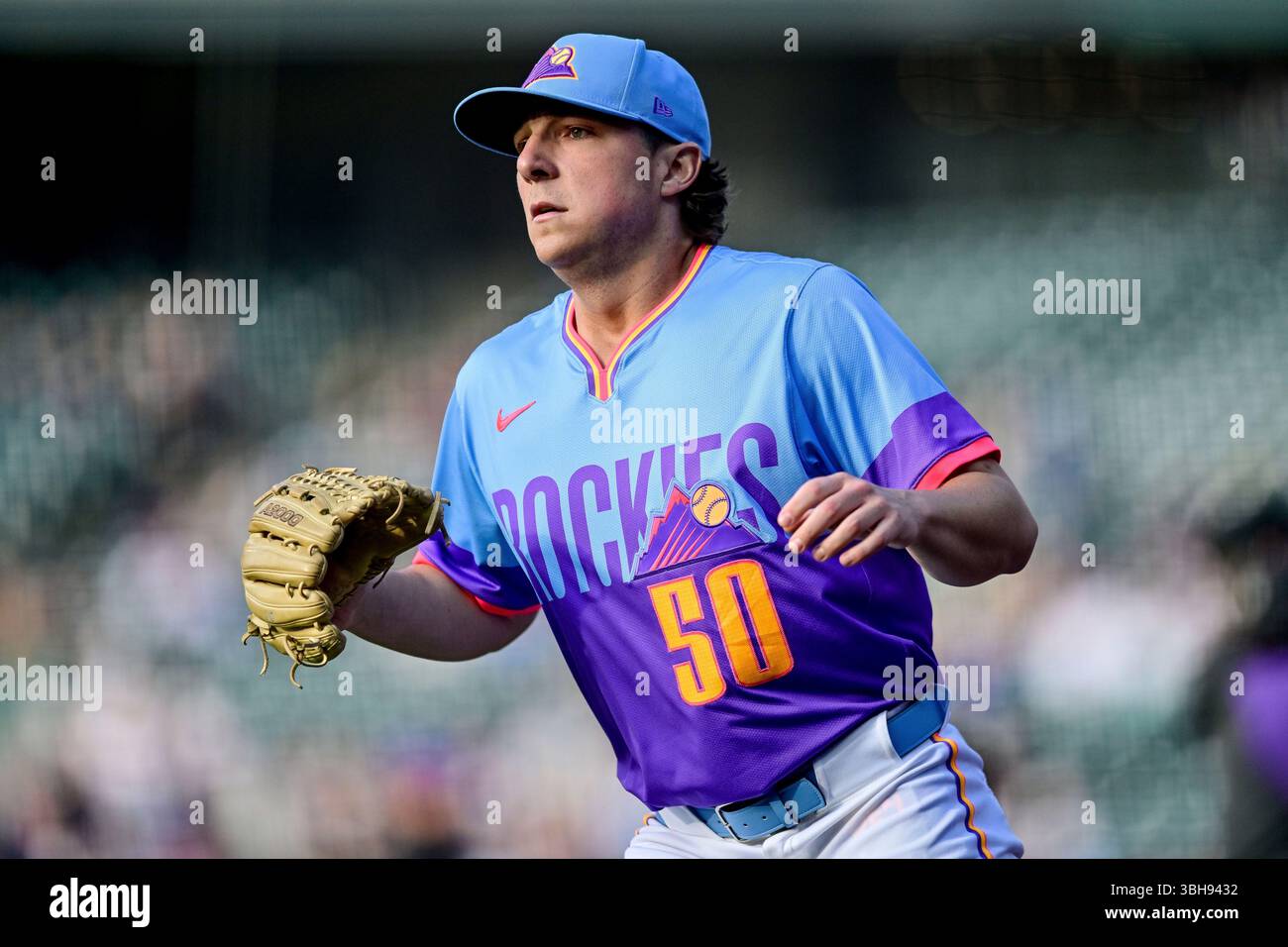 DENVER, CO - JUNE 6: Colorado Rockies pitcher Ryan Rolison (50) takes ...
