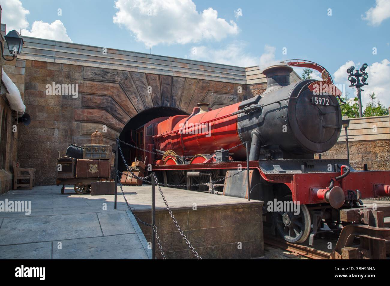 The Hogwarts Express train inside Kings Cross train station in the ...