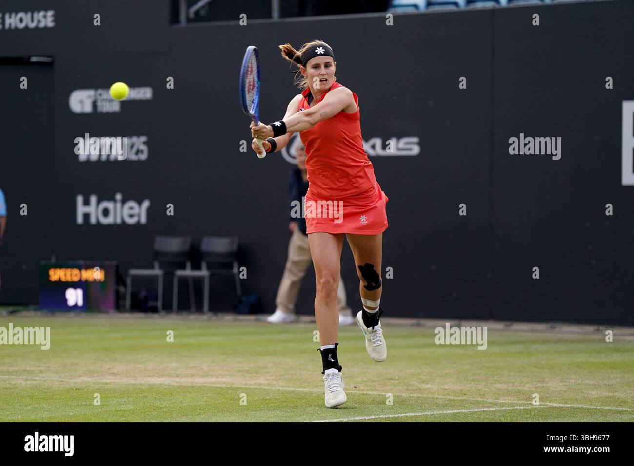 Greet Minnen during the Women's Singles final on day seven of the Lexus ...