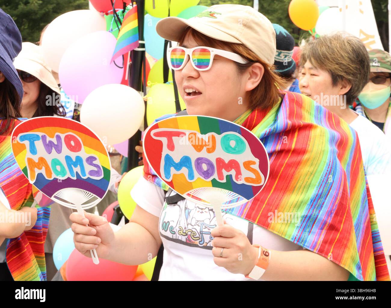 June 8, 2025, Tokyo, Japan - People from the lebian, gay and ...