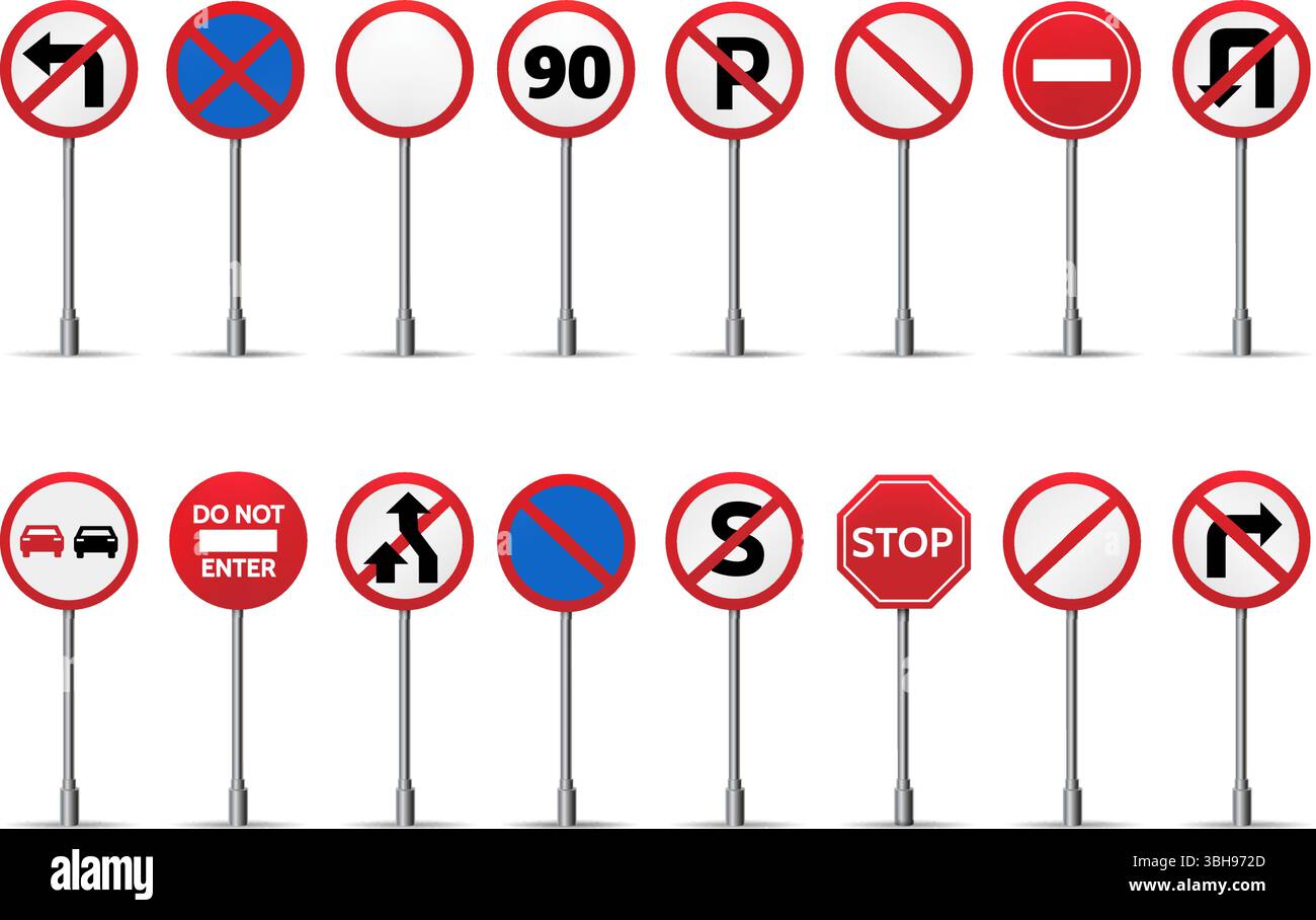 Vehicle restriction signs Cut Out Stock Images & Pictures - Alamy