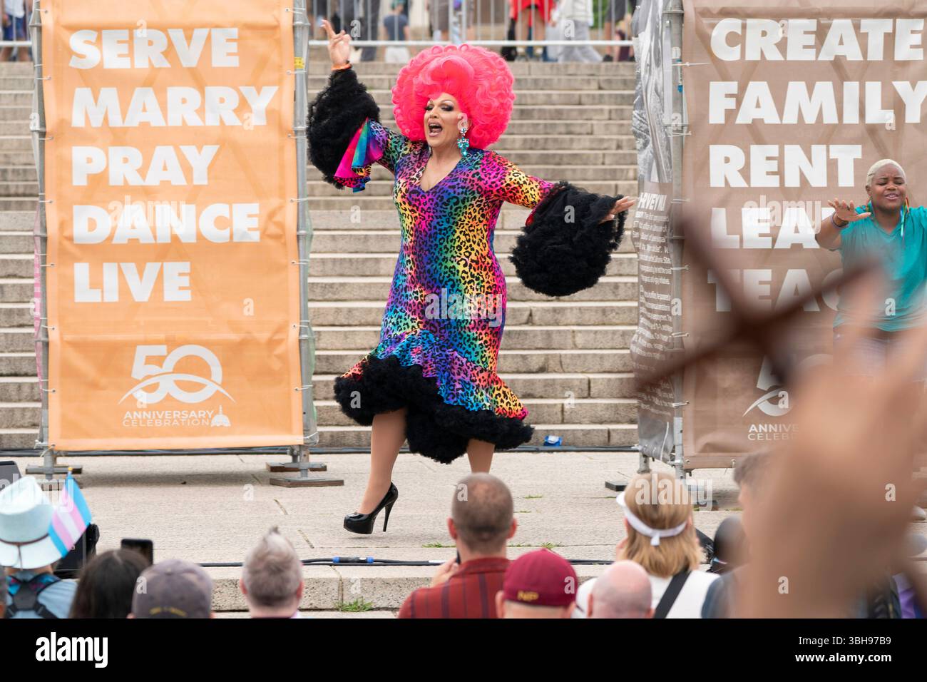 Drag queen Mrs. Kasha Davis performs during the World Pride Rally at ...