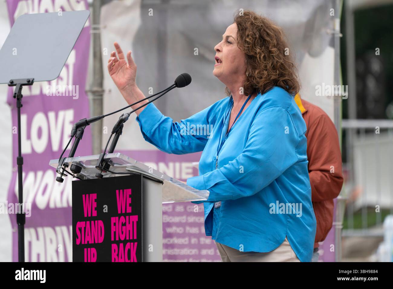 Spanish senator Carla Antonelli speaks during the World Pride Rally at ...