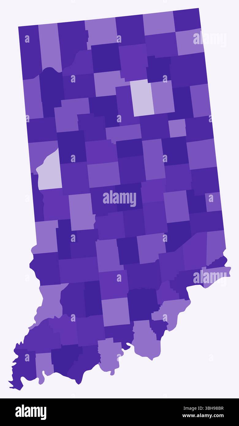 Map of Indiana with counties. Just a simple state border map with ...