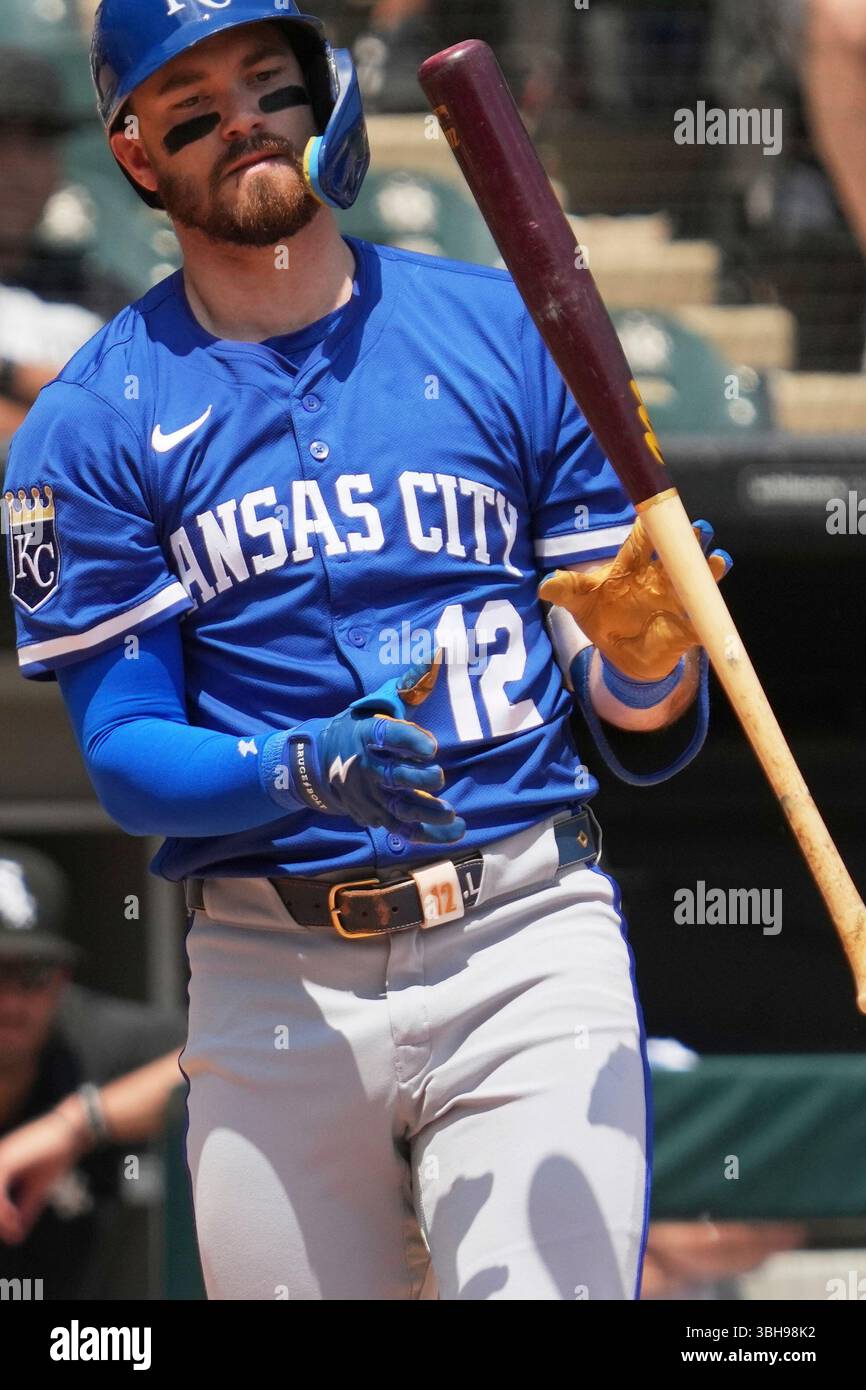 Kansas City Royals' Nick Loftin tosses his bat after striking out ...
